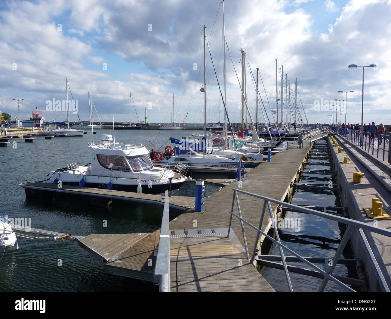 The marina of fishing village Hel at penisula Hel in Poland, pictured ...