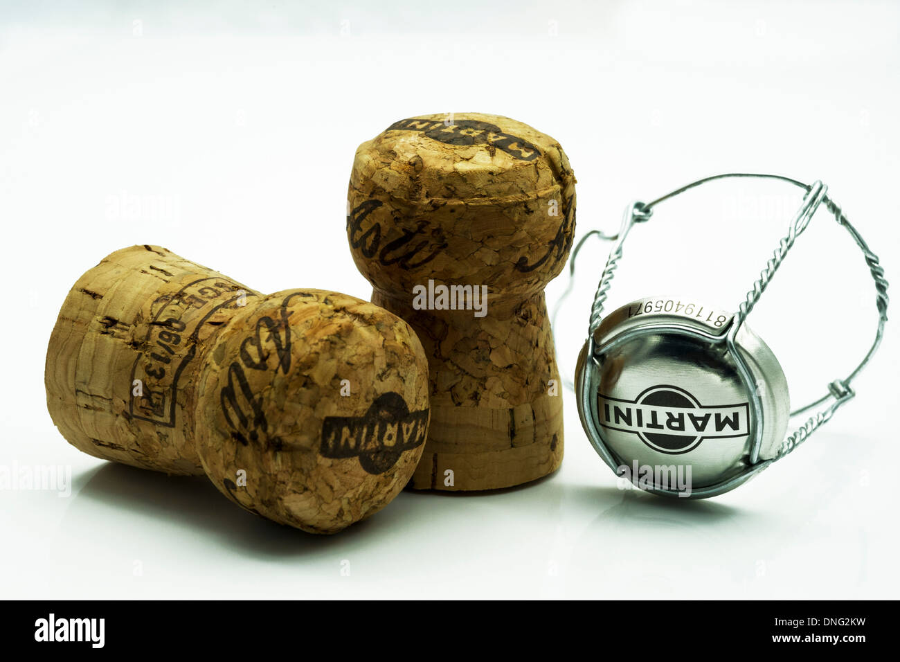 Asti spumante champagne cork wire stop top cut out white background ...