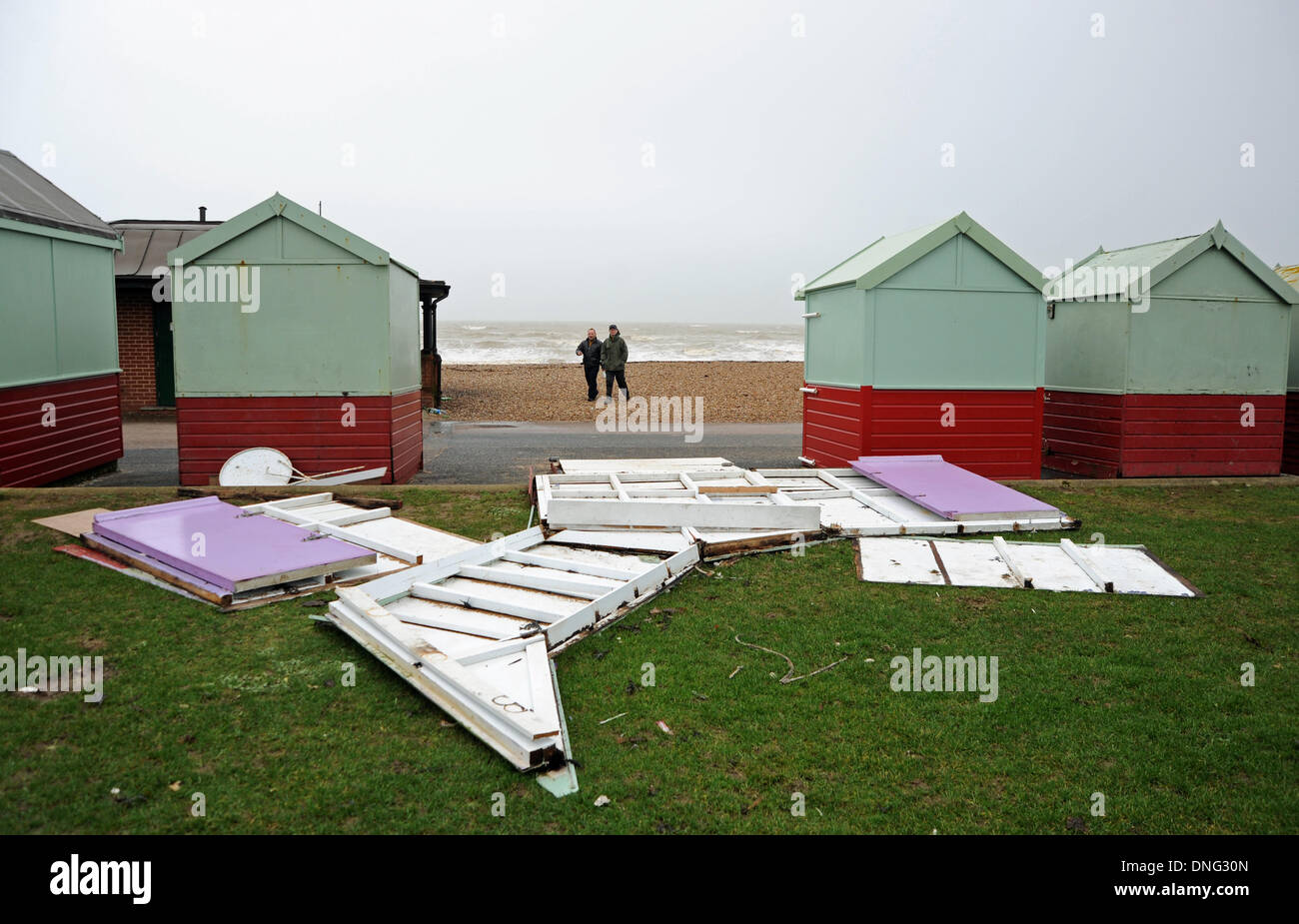 Wrecked beach huts hi-res stock photography and images - Alamy