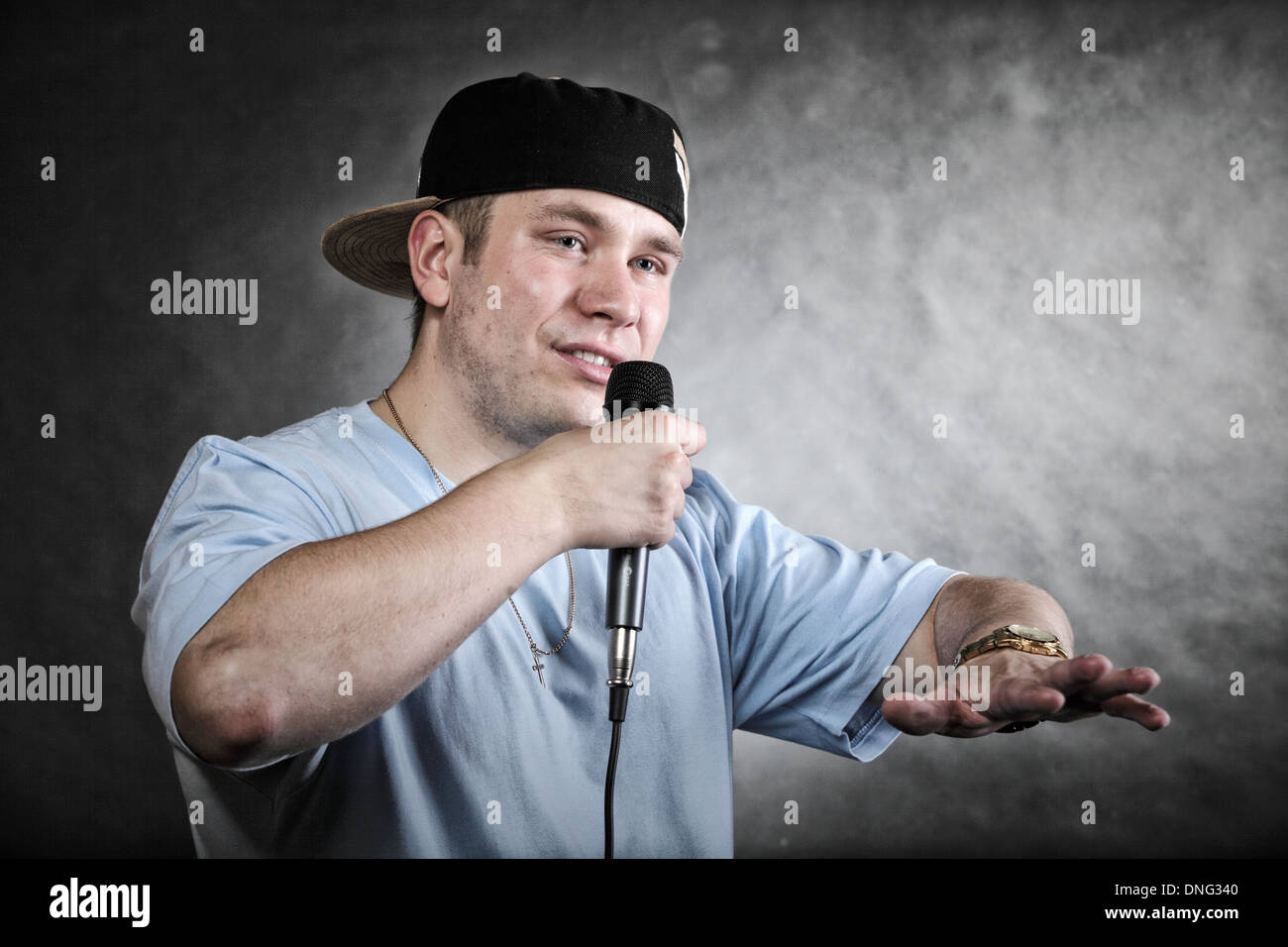 Rapper attitude rap singer hip Hop Dancer performing. Young man with ...