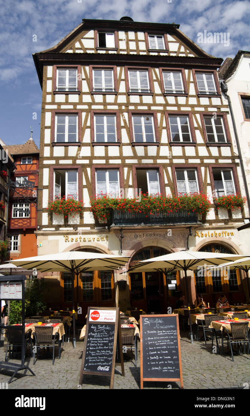 Outdoor cafe Strasbourg Alsace France Stock Photo - Alamy