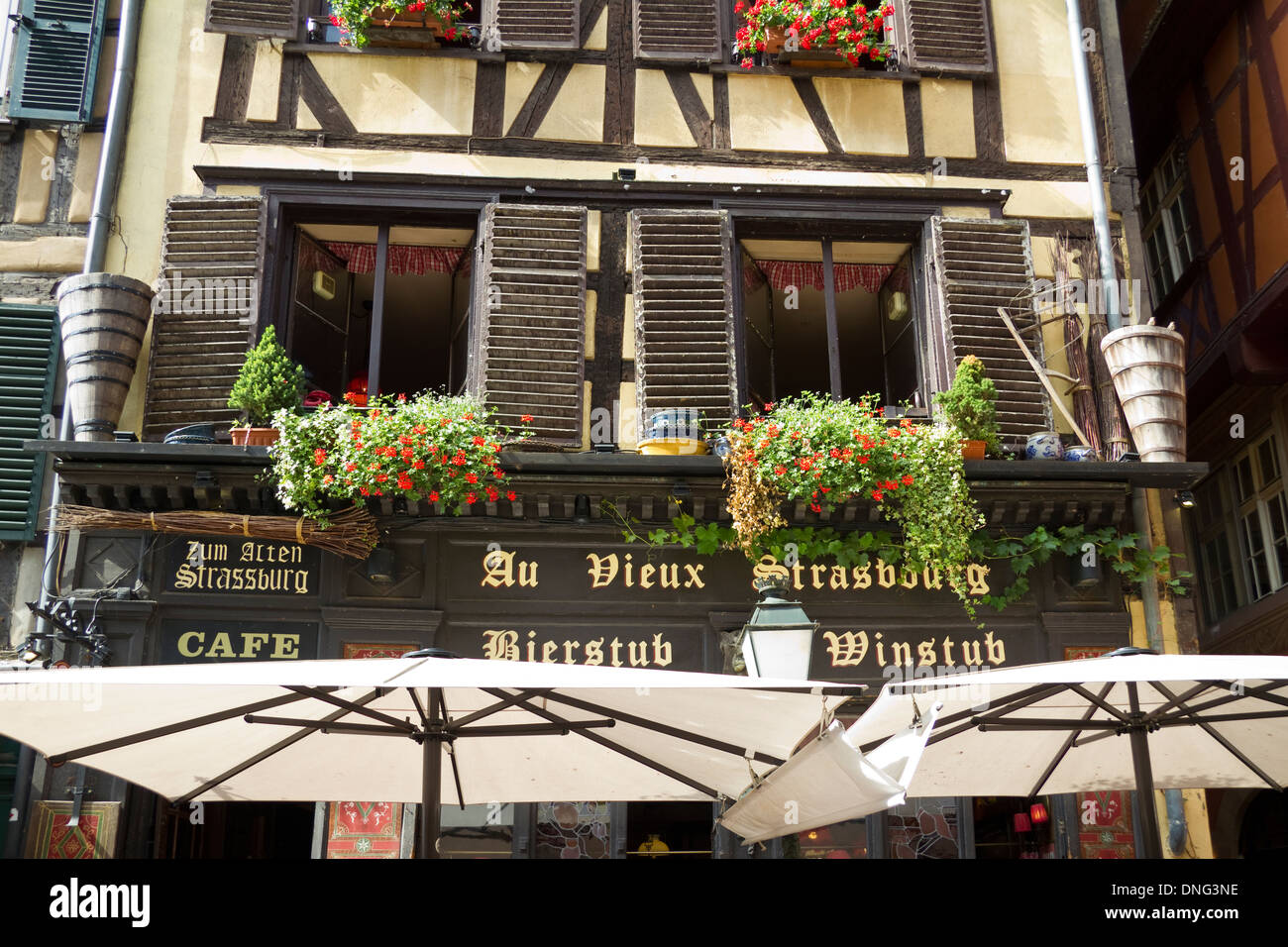 Outdoor cafe Strasbourg Alsace France Stock Photo - Alamy