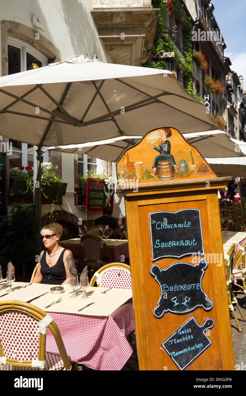 Outdoor cafe Strasbourg Alsace France Stock Photo - Alamy