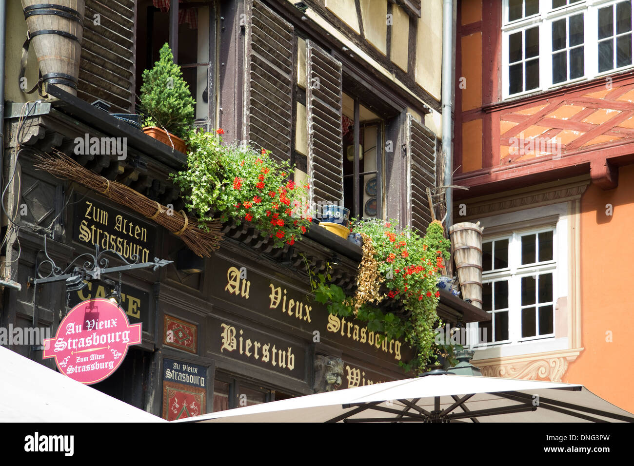 Outdoor cafe Strasbourg Alsace France Stock Photo - Alamy