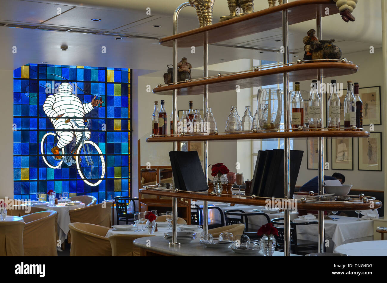 The interior of Bibendum restaurant in South Kensington, London Stock ...