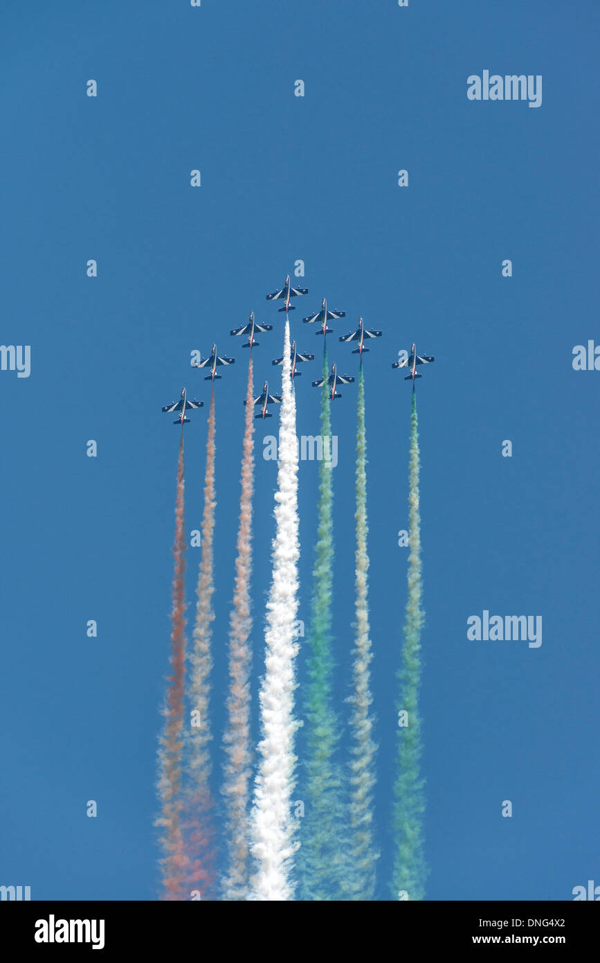 The Italian Aerobatic Display Team Il Frecce Tricolori perform a ...