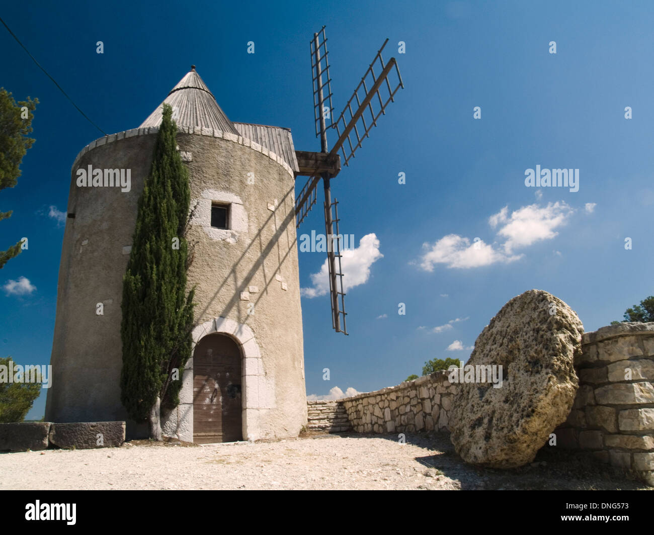 An old windmill in Provence, France Stock Photo - Alamy