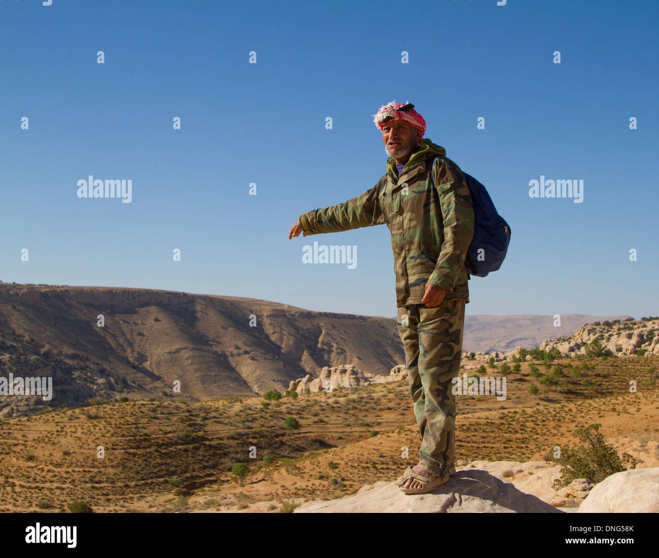 Guide in nature reserve in Jordan Stock Photo - Alamy