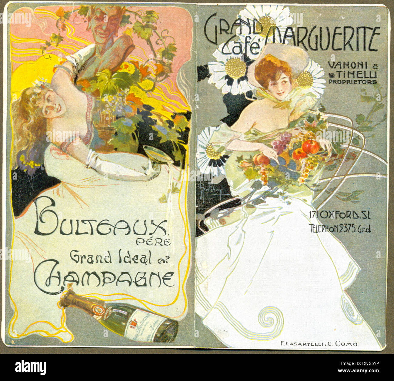 Edwardian London cafe menu Stock Photo - Alamy