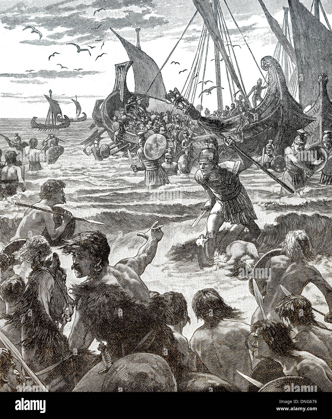 The Roman invasion in Kent, England, first Century Stock Photo - Alamy