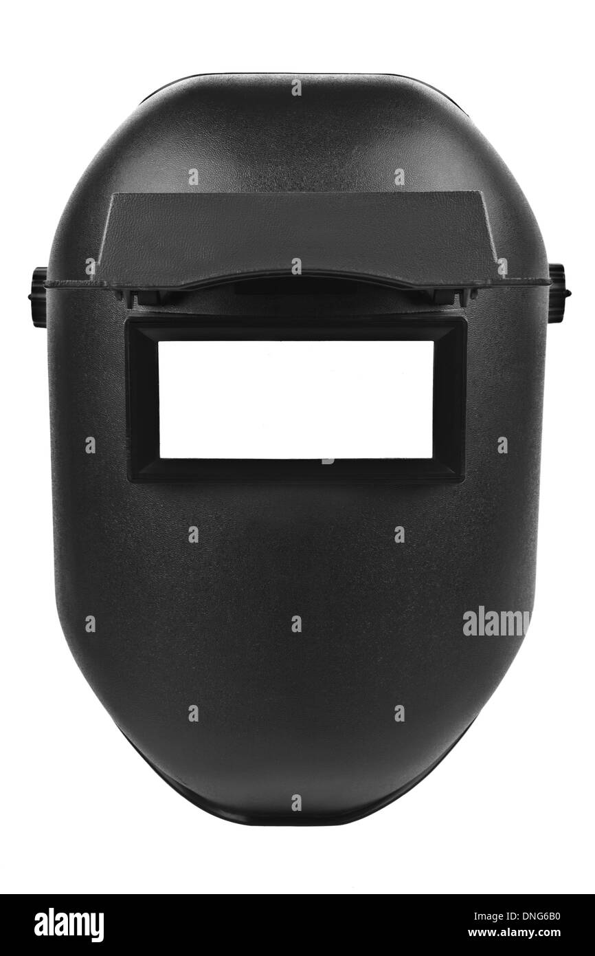 black welding mask isolated on pure white background Stock Photo - Alamy