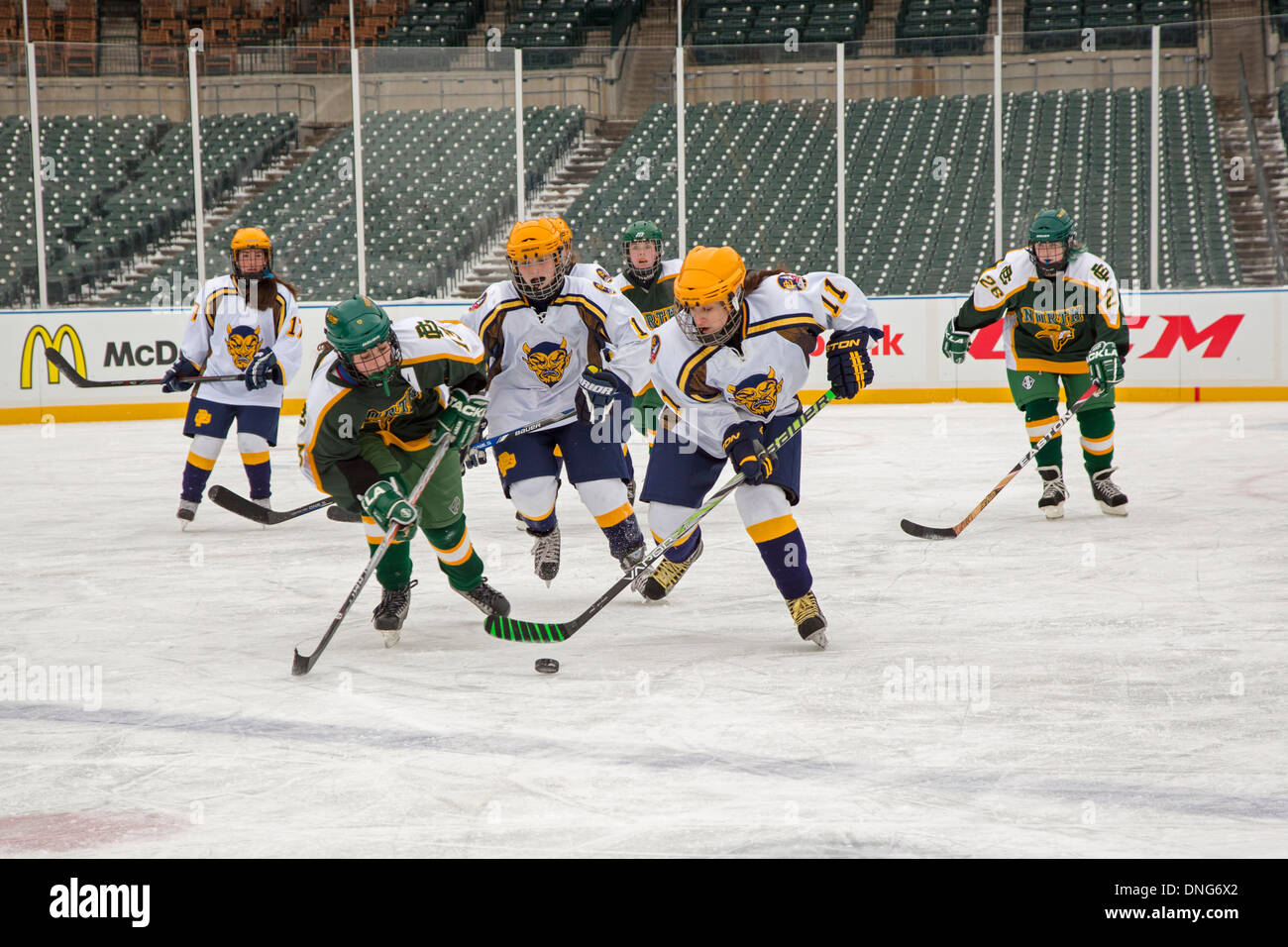 High School Girls Ice Hockey Stock Photo - Alamy