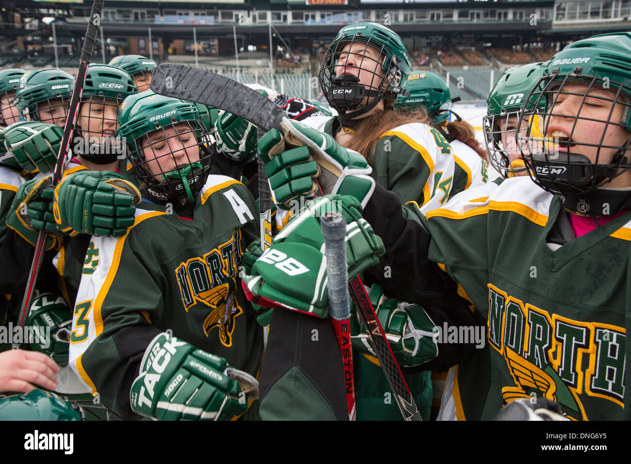High School Girls Ice Hockey Stock Photo - Alamy