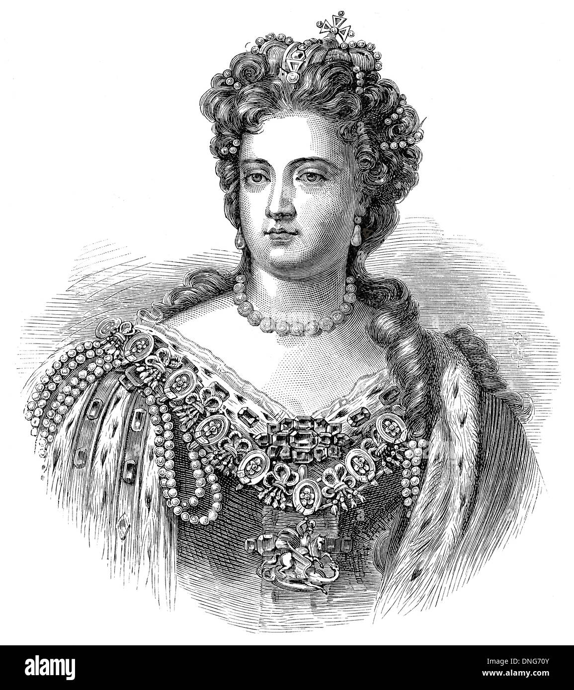 Anne Stuart, 1665 - 1714, Queen of England, Scotland and Ireland Stock ...