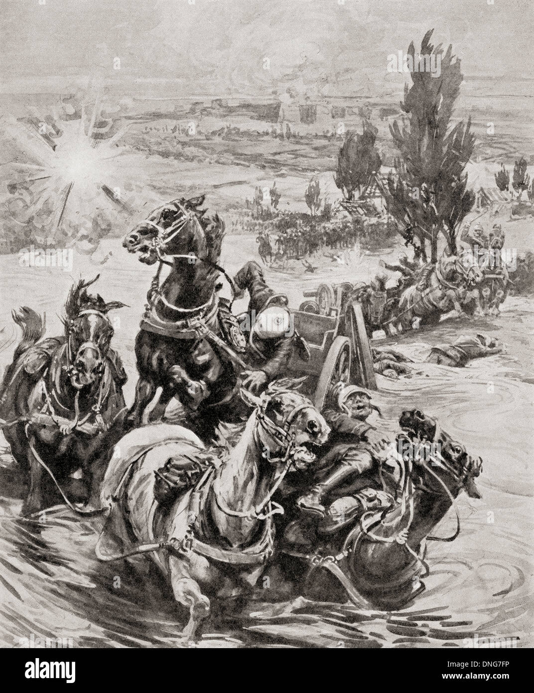 A strong German force advanced upon Antwerp, Belgium during WWI Stock ...