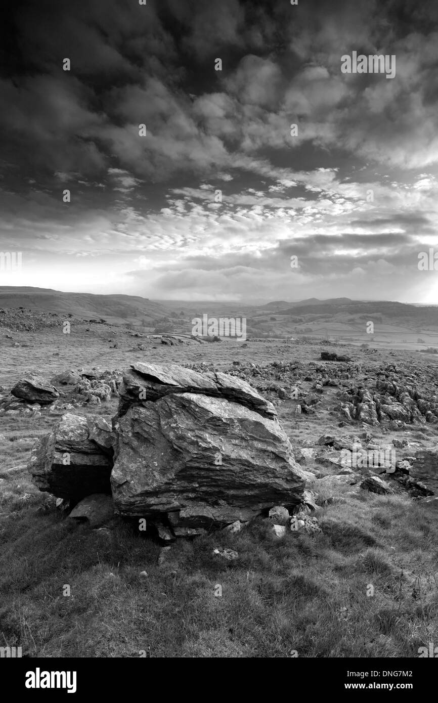 The Norber Erratics rock formations, Norber Dale near the village of ...