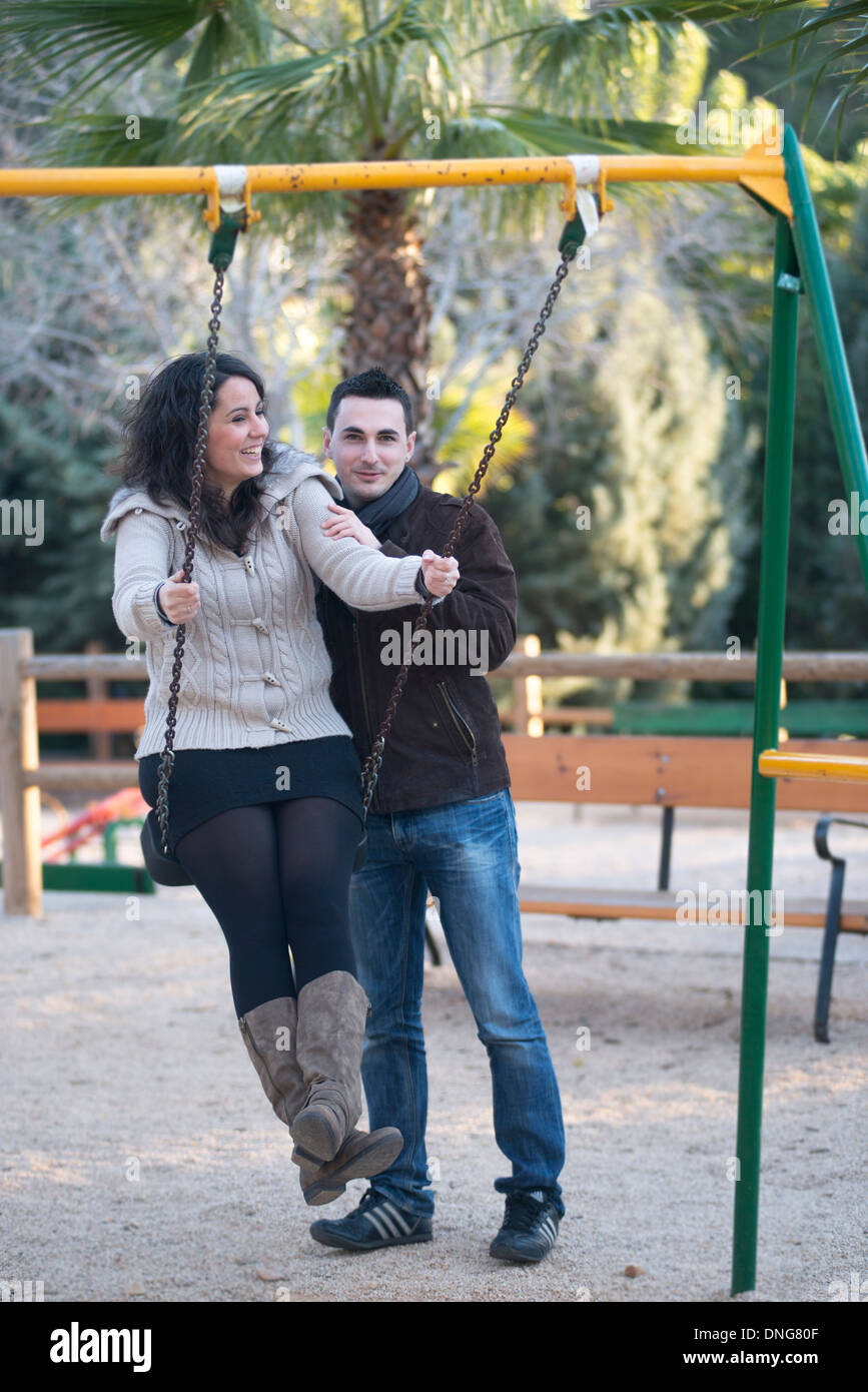 Loving couple swings on hi-res stock photography and images - Alamy
