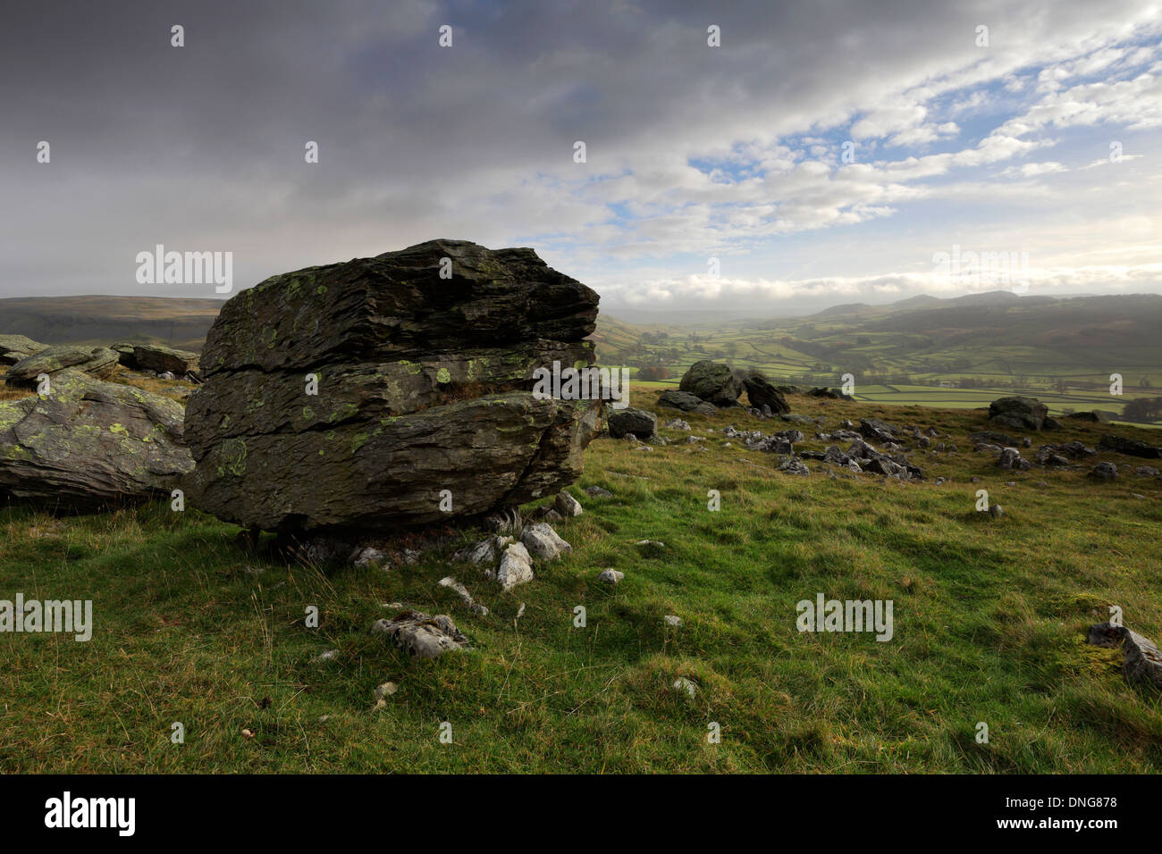 The Norber Erratics rock formations, Norber Dale near the village of ...
