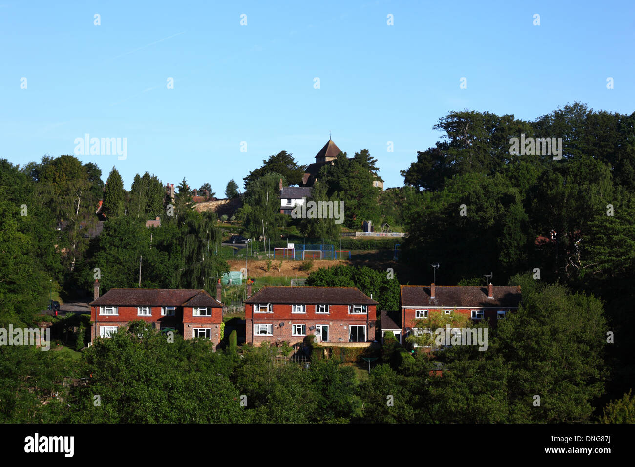 Semi detached houses church hi-res stock photography and images - Alamy