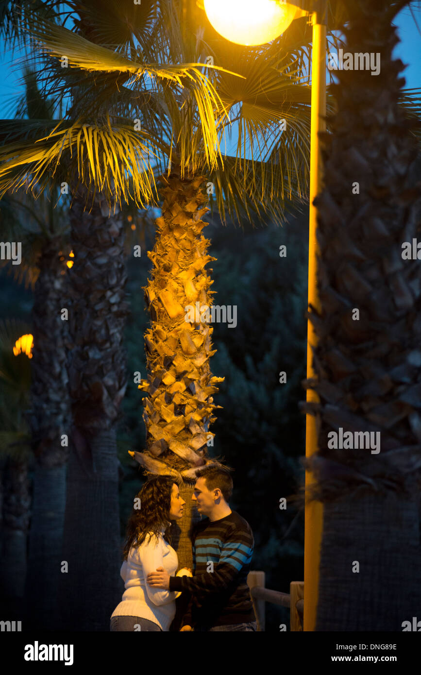 Lovers declaring his love in the sunset Stock Photo - Alamy