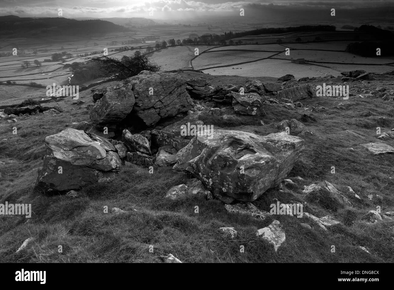 The Norber Erratics rock formations, Norber Dale near the village of ...