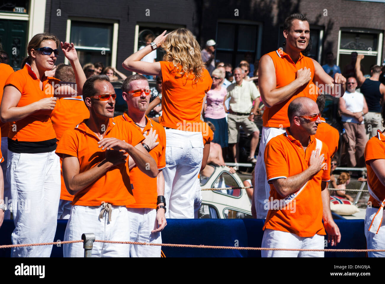 ING Bank employees during the Amsterdam gay canal pride 2007 Stock ...