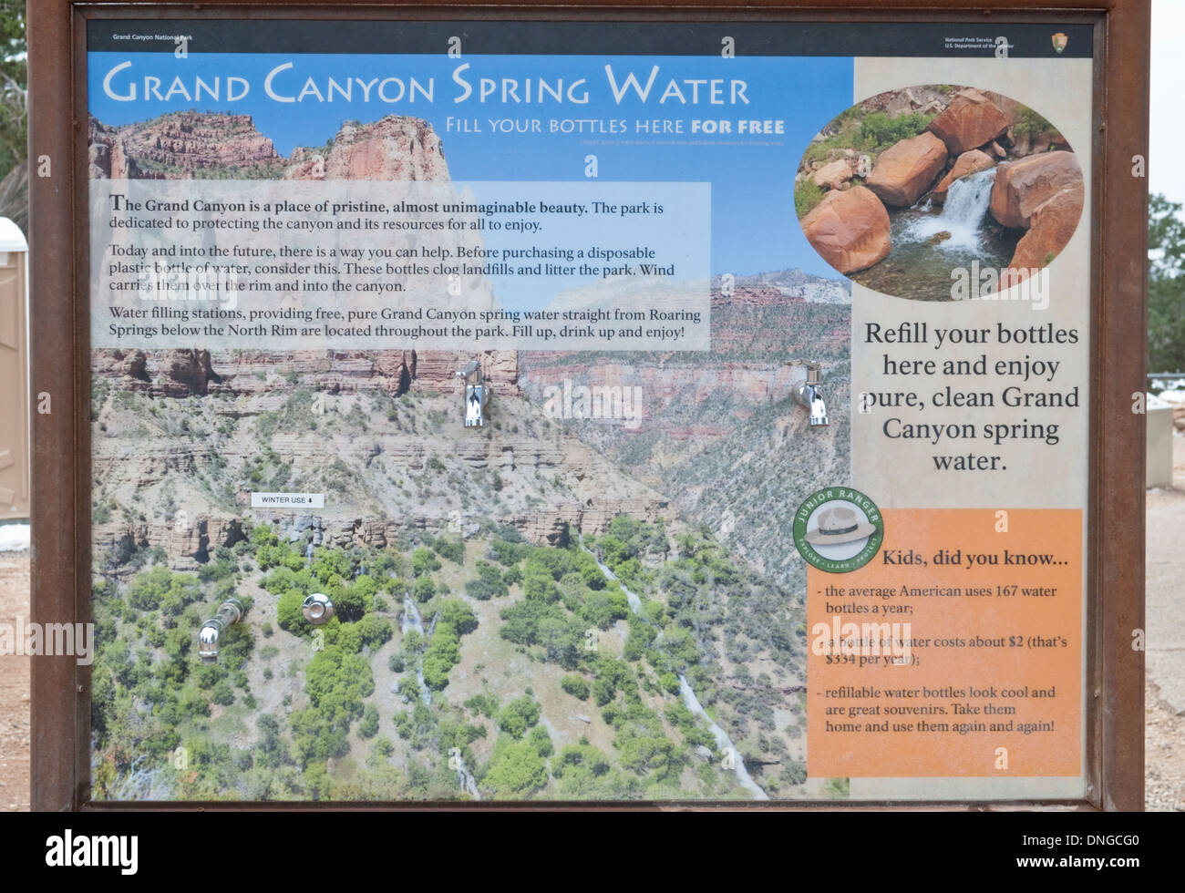 This sign at the Grand Canyon tells about drinking water and even has ...