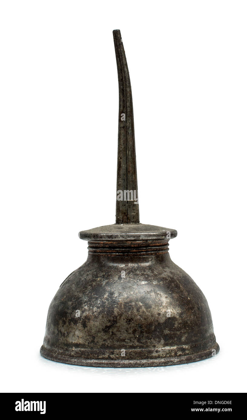 Vintage Grease oil white isolated Stock Photo - Alamy