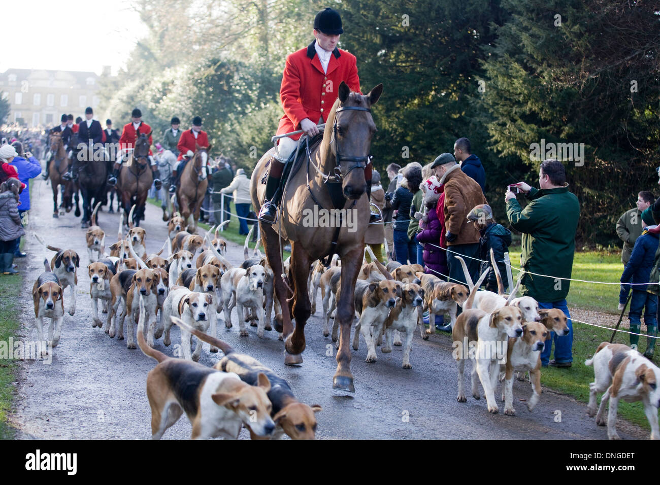 Traditional Boxing day Meet at Upton House Warwickshire England Stock ...