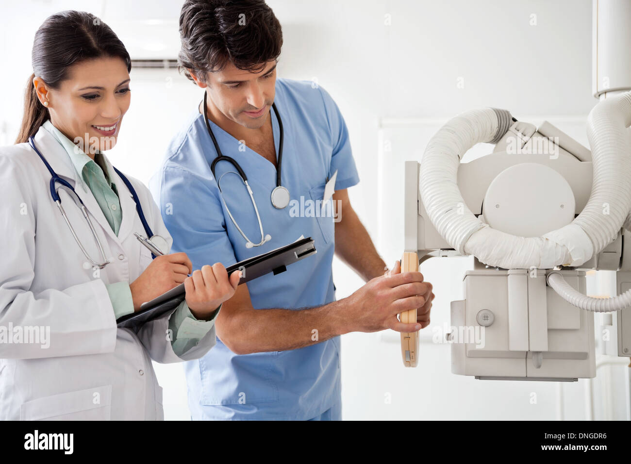 Radiologist And Technician Working Together Stock Photo - Alamy