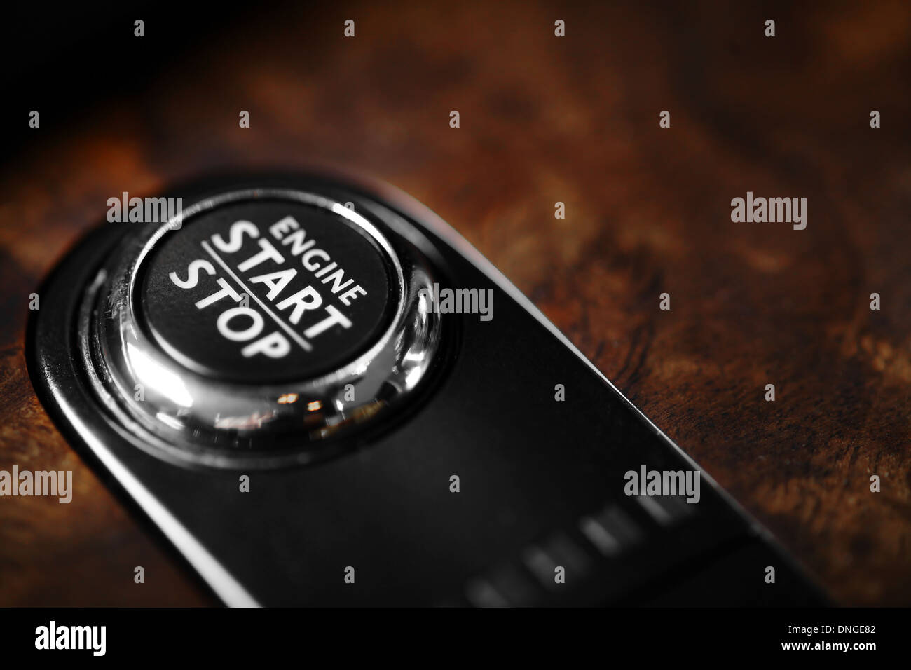 Detail on the start button in a car Stock Photo - Alamy