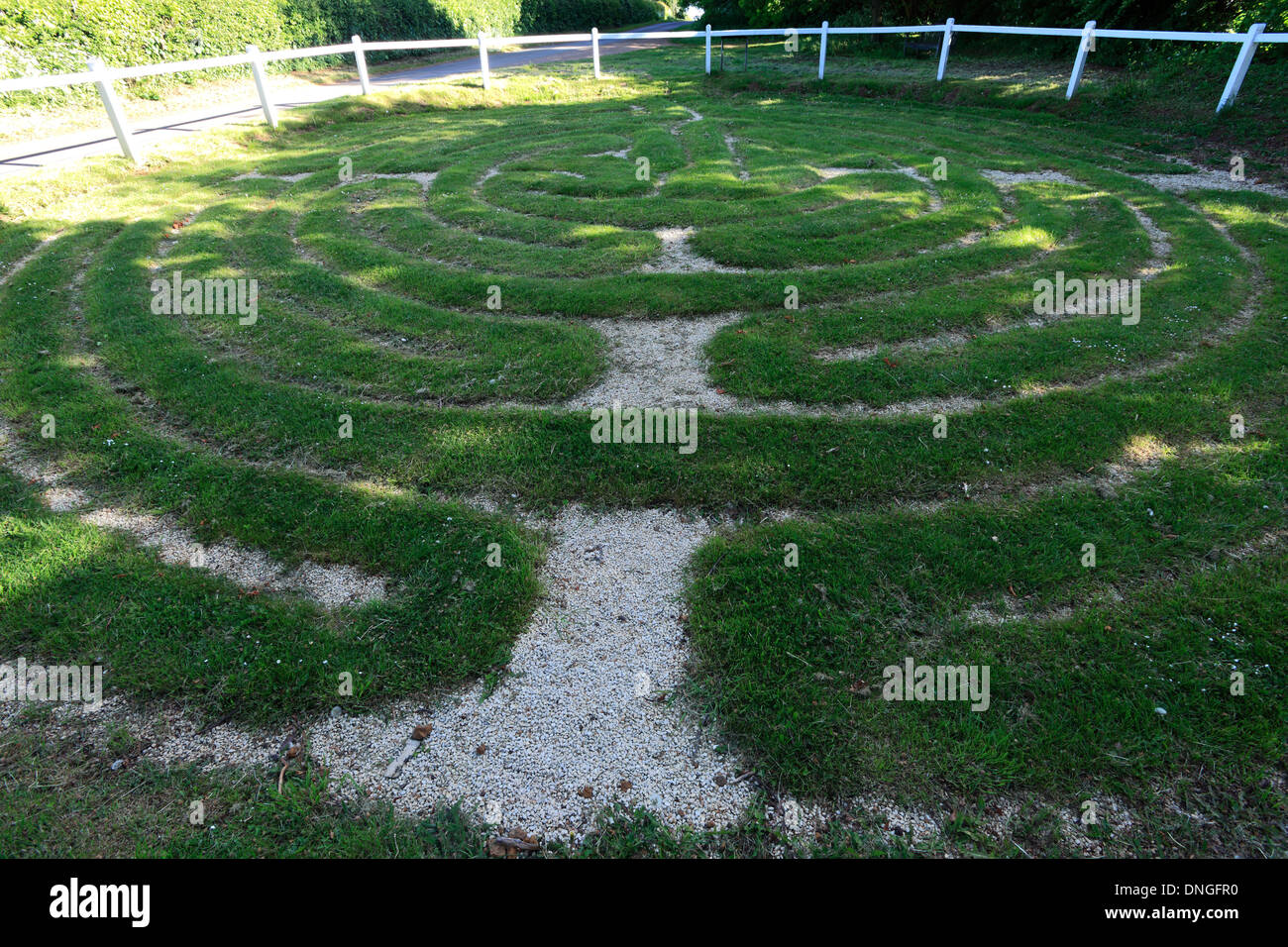 Summer, the Turf Maze at Wing village, Rutland County, England, UK ...