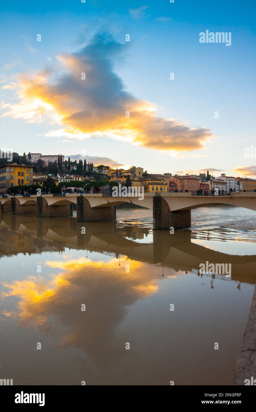 Italy,Tuscany,Florence,Arno river at sunset Stock Photo - Alamy