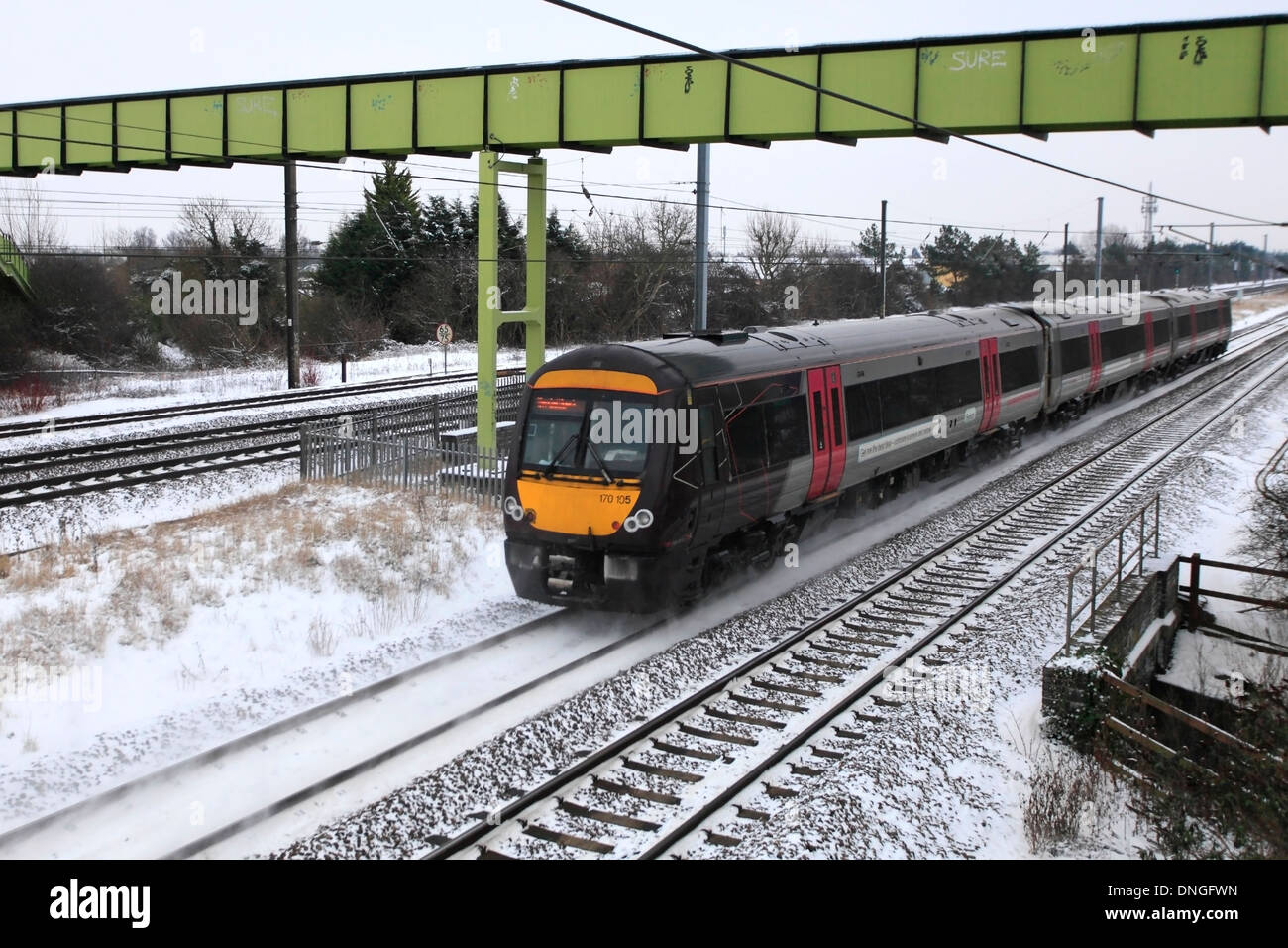 Winter Snow, 170505 County 2 County trains, Turbostar class, High Speed ...