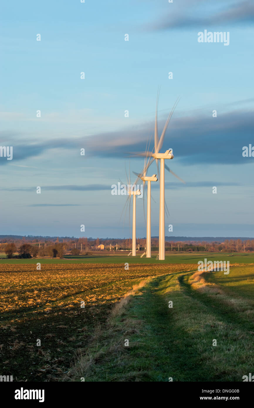 Wind Turbines early in the morning Stock Photo - Alamy