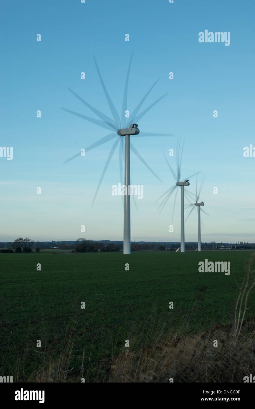 Wind Turbines early in the morning Stock Photo - Alamy