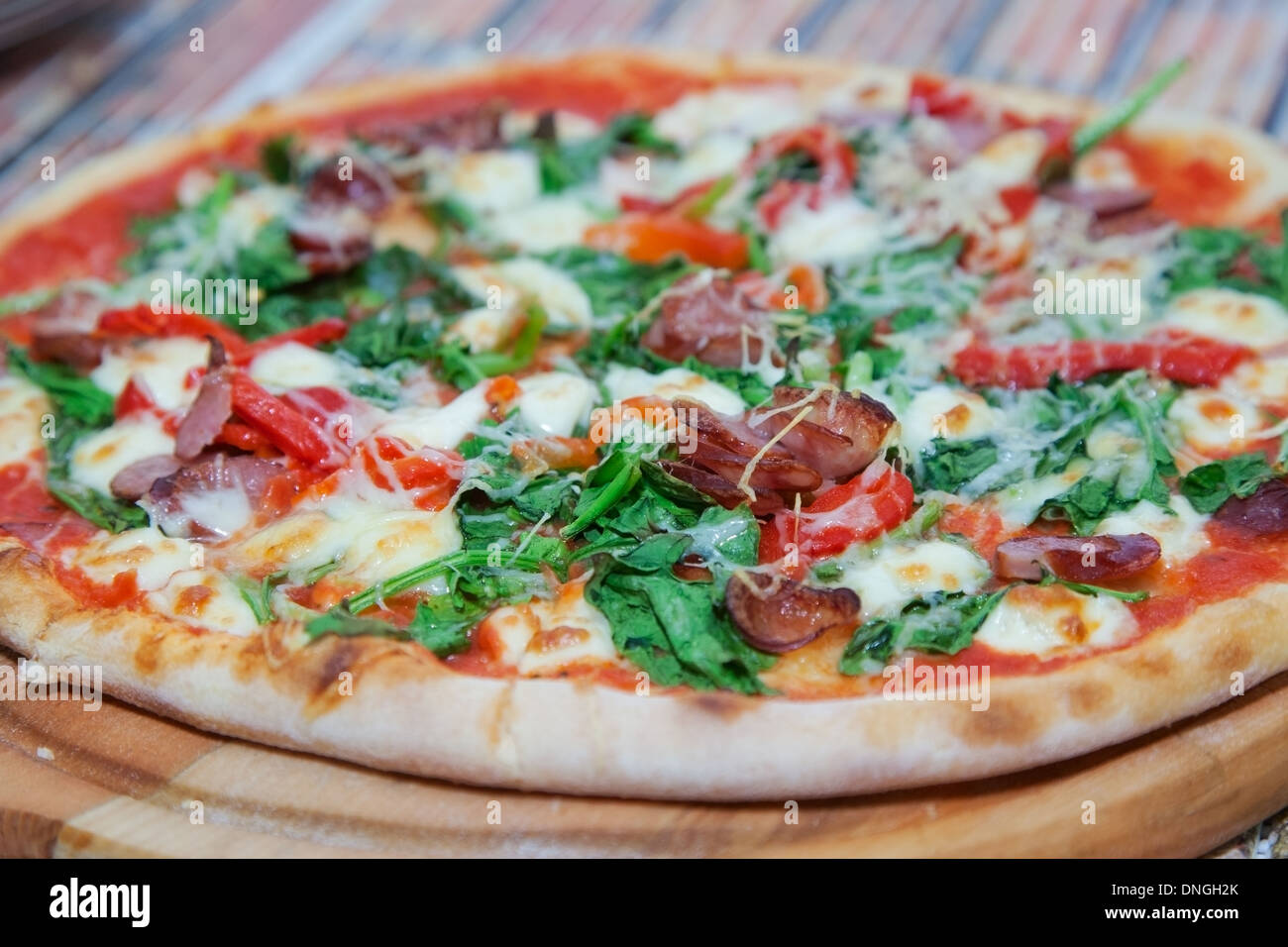 pizza with cheese and ham Stock Photo - Alamy
