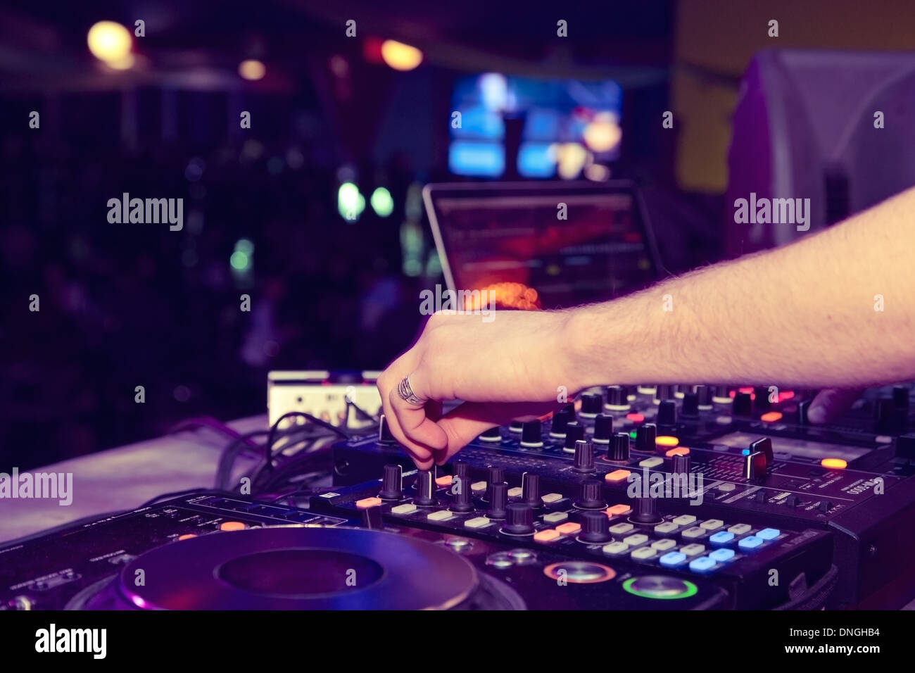 nightclub parties DJ. sound equipment Stock Photo - Alamy