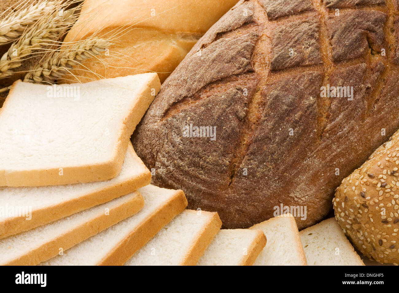 assortment of baked bread as background Stock Photo - Alamy