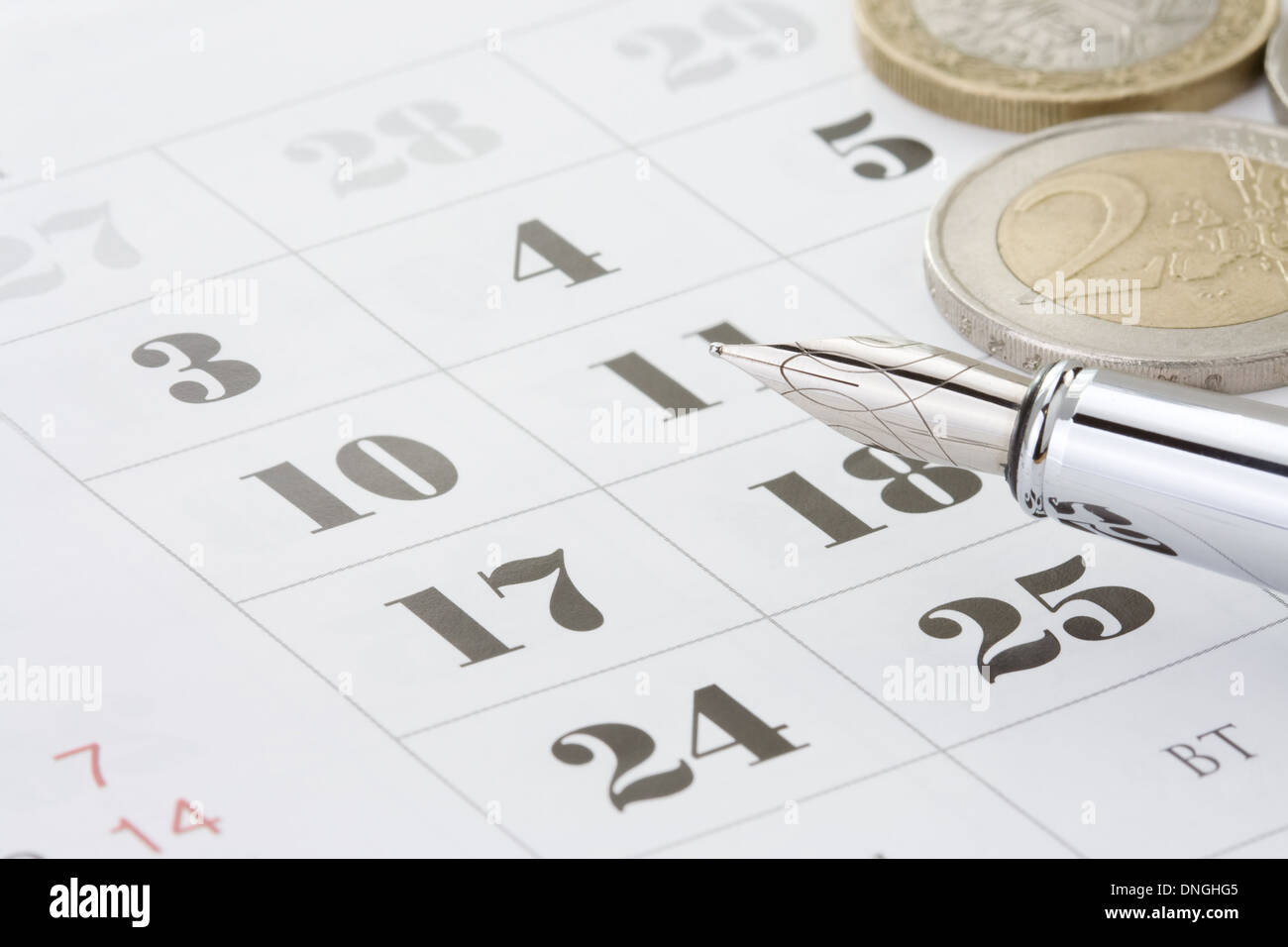 Vintage calendar and coin hi-res stock photography and images - Alamy