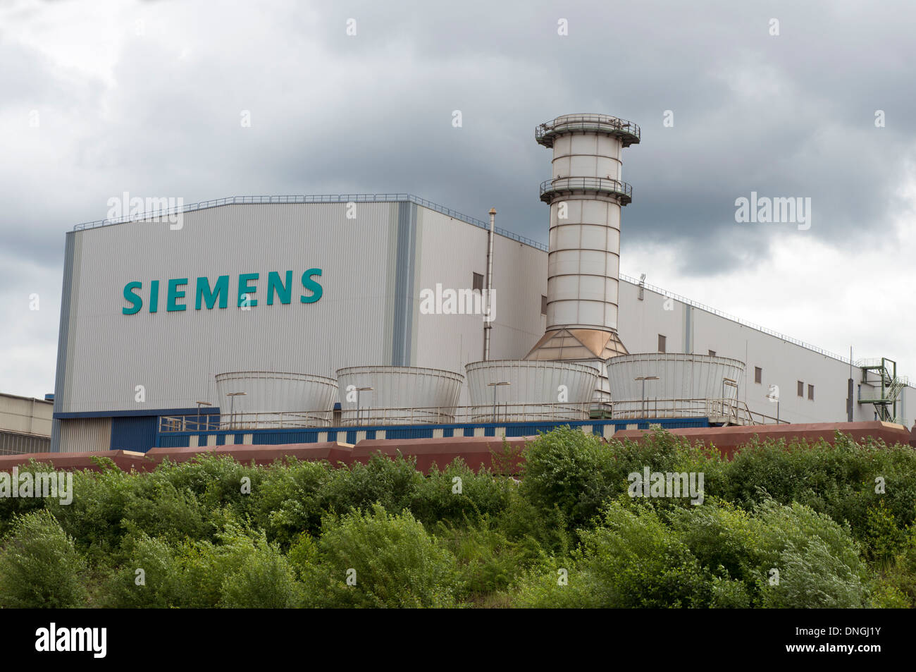 Siemens power station supplying power to their factory Stock Photo - Alamy