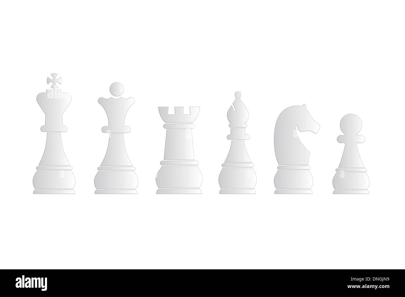 White chess pieces on a white background Stock Photo - Alamy