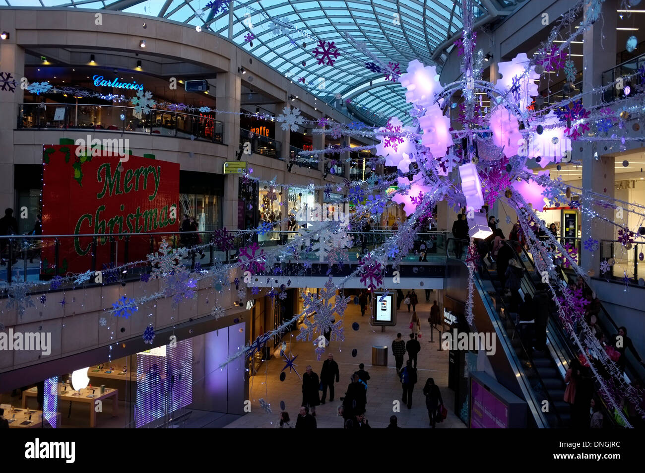 Xmas decorations at Trinity Leeds Shopping Centre Stock Photo - Alamy