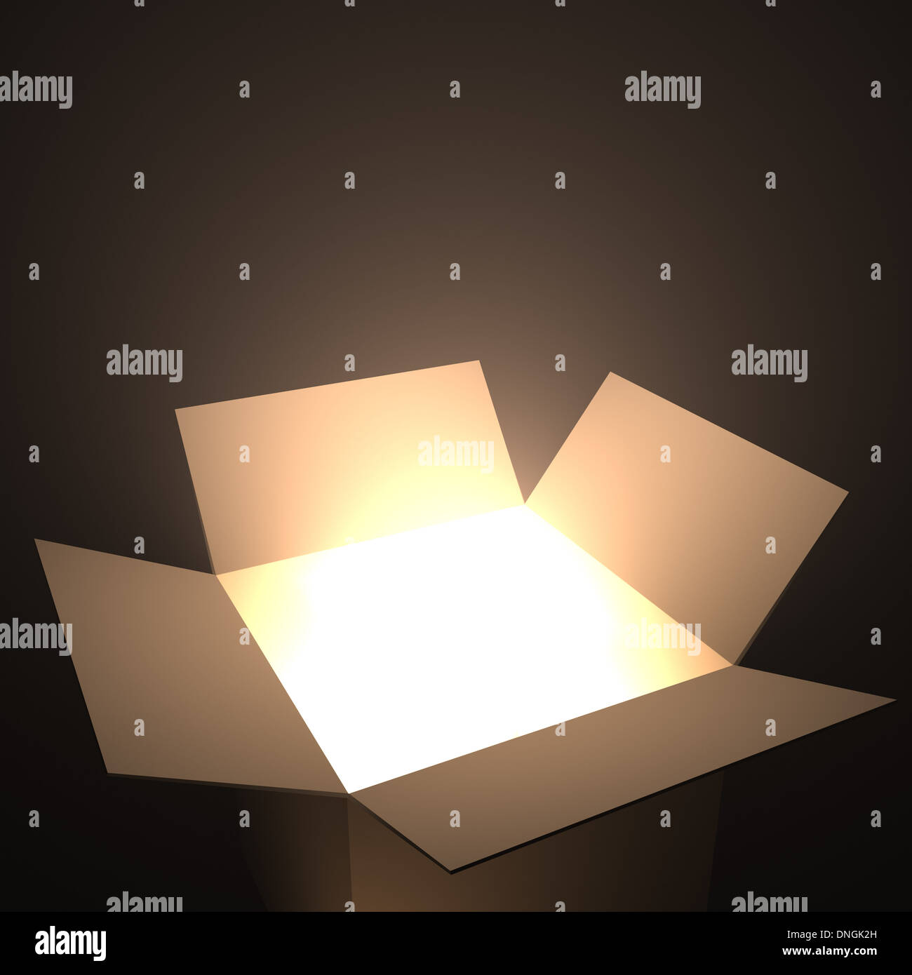 Open box with light inside. Your text coming out of the box Stock Photo ...