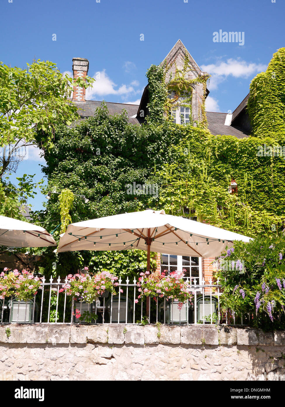 Azay le Rideau Loire France summer architecture chateau restaurant ...