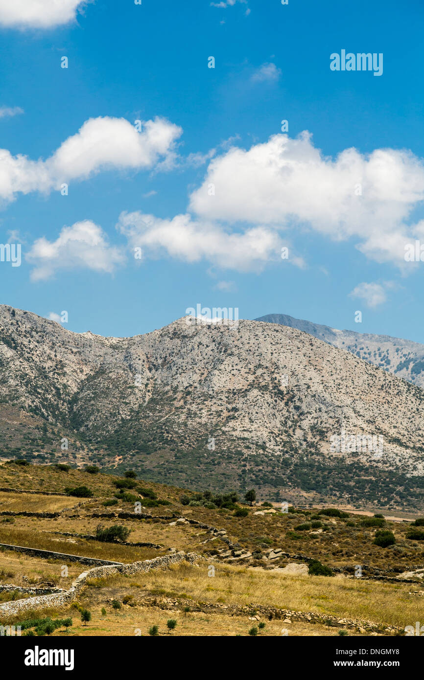 mediterranean landscape with mountains and fields and blue sky Stock ...