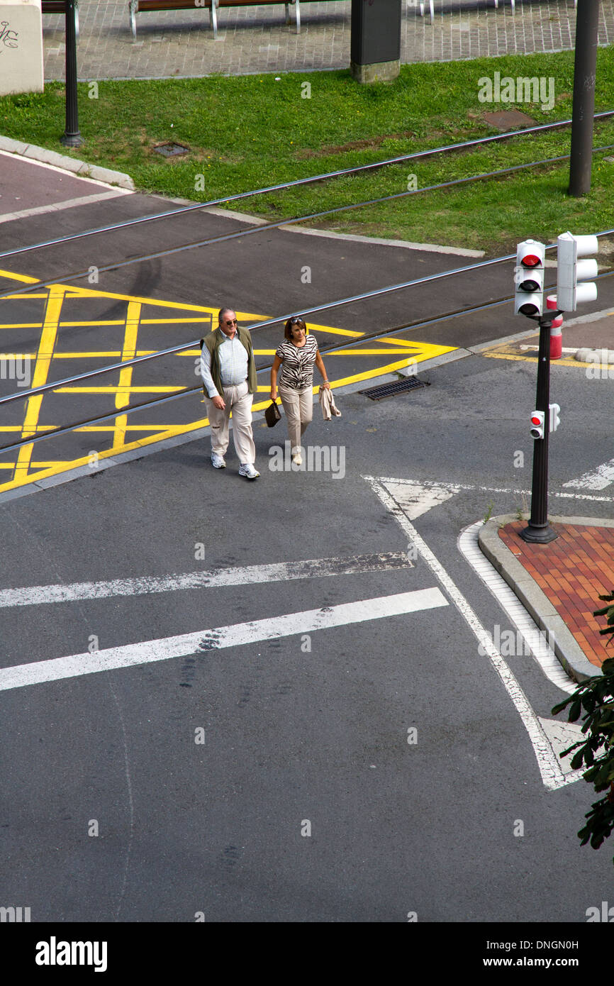 Bilbao people walking , Vizcaya district, northern Spain Stock Photo ...