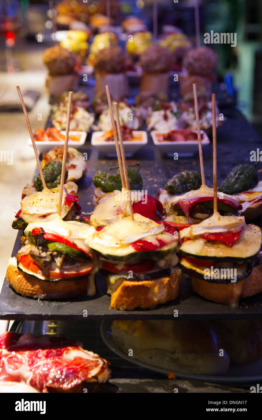 Bilbao pintxo, Basque country, Vizcaya district, northern Spain Stock ...