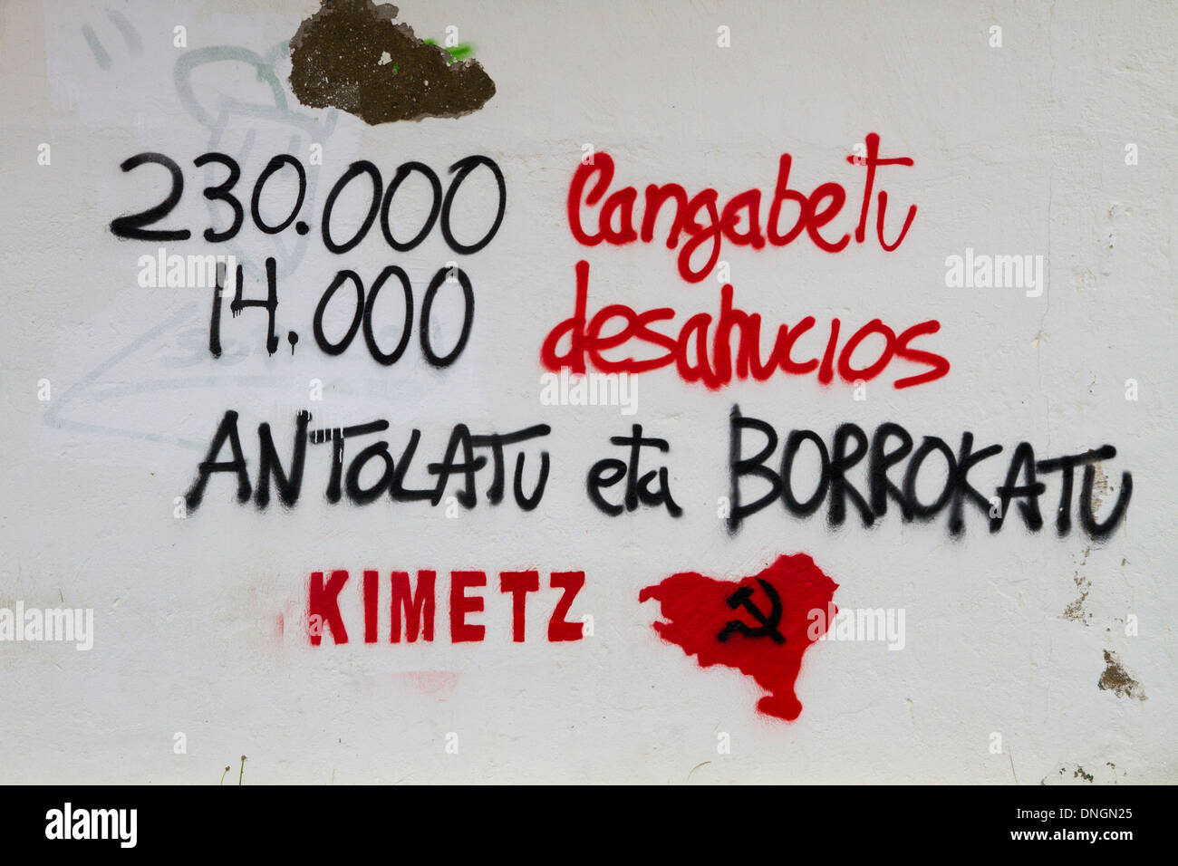 Basque slogans in Euskara on wall Pais Vasco Basque Country Spain ...