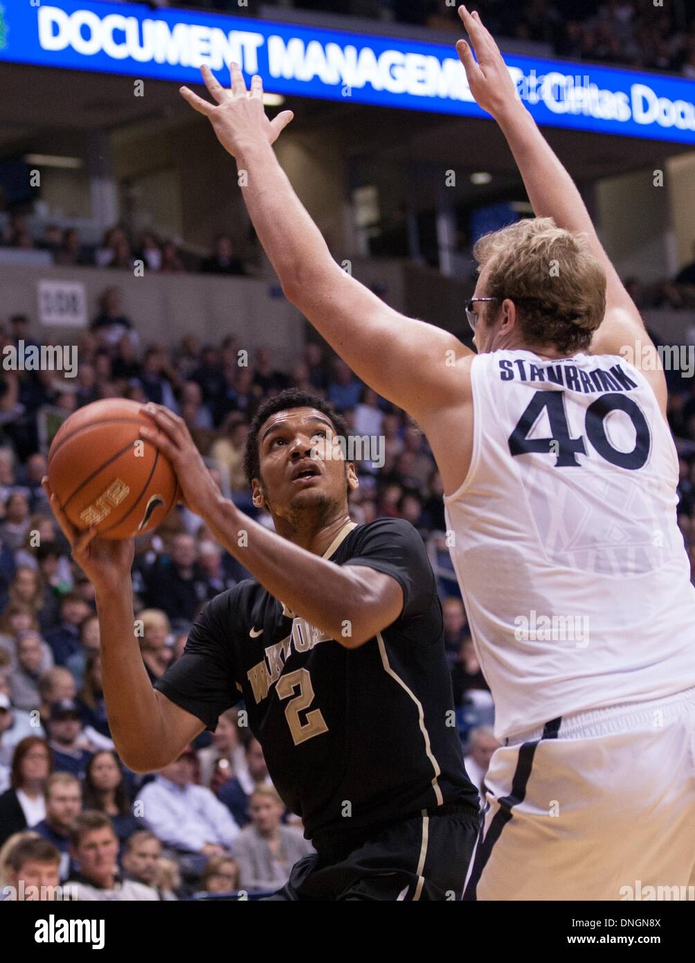 Cincinnati, OH, USA. 28th Dec, 2013. Wake Forest Demon Deacons forward ...
